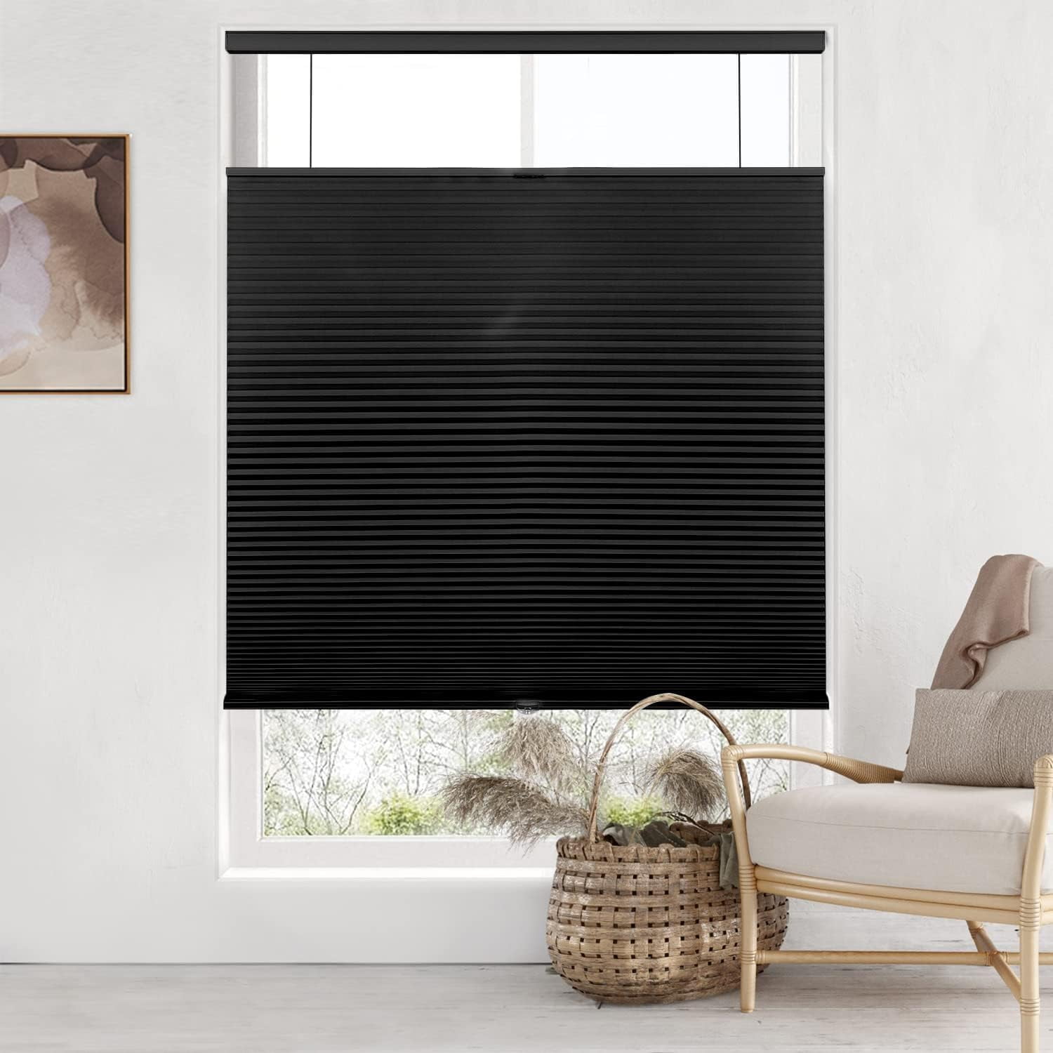 LazBlinds Top Down Bottom Up (TDBU) Cordless Cellular Shades, Blackout ...