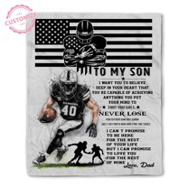 Lazaofficial Personalized Name Blanket, Football Blanket, Football ...