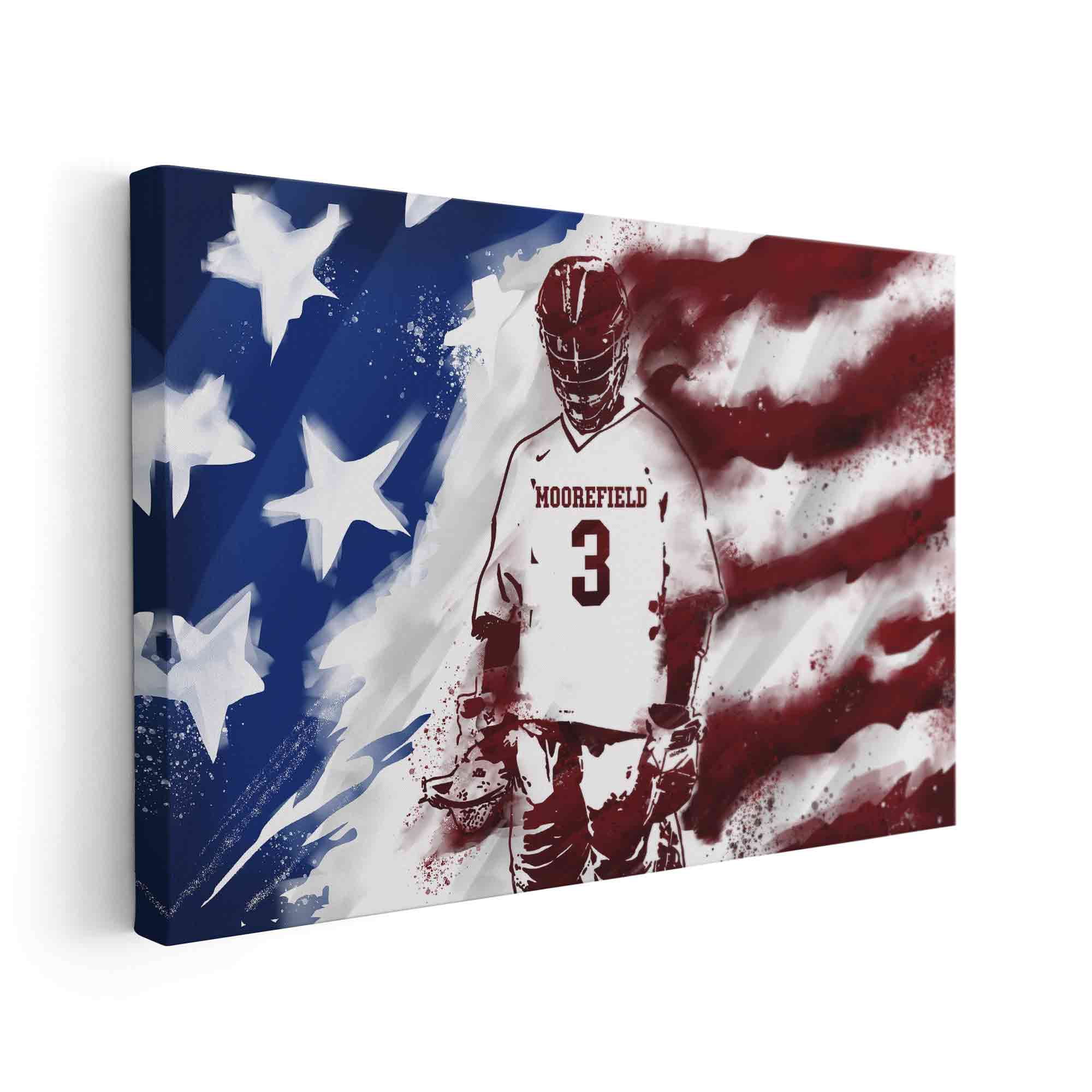 Lazaofficial Photos Print Canvas, American Flag Canvas, Baseball Decor ...