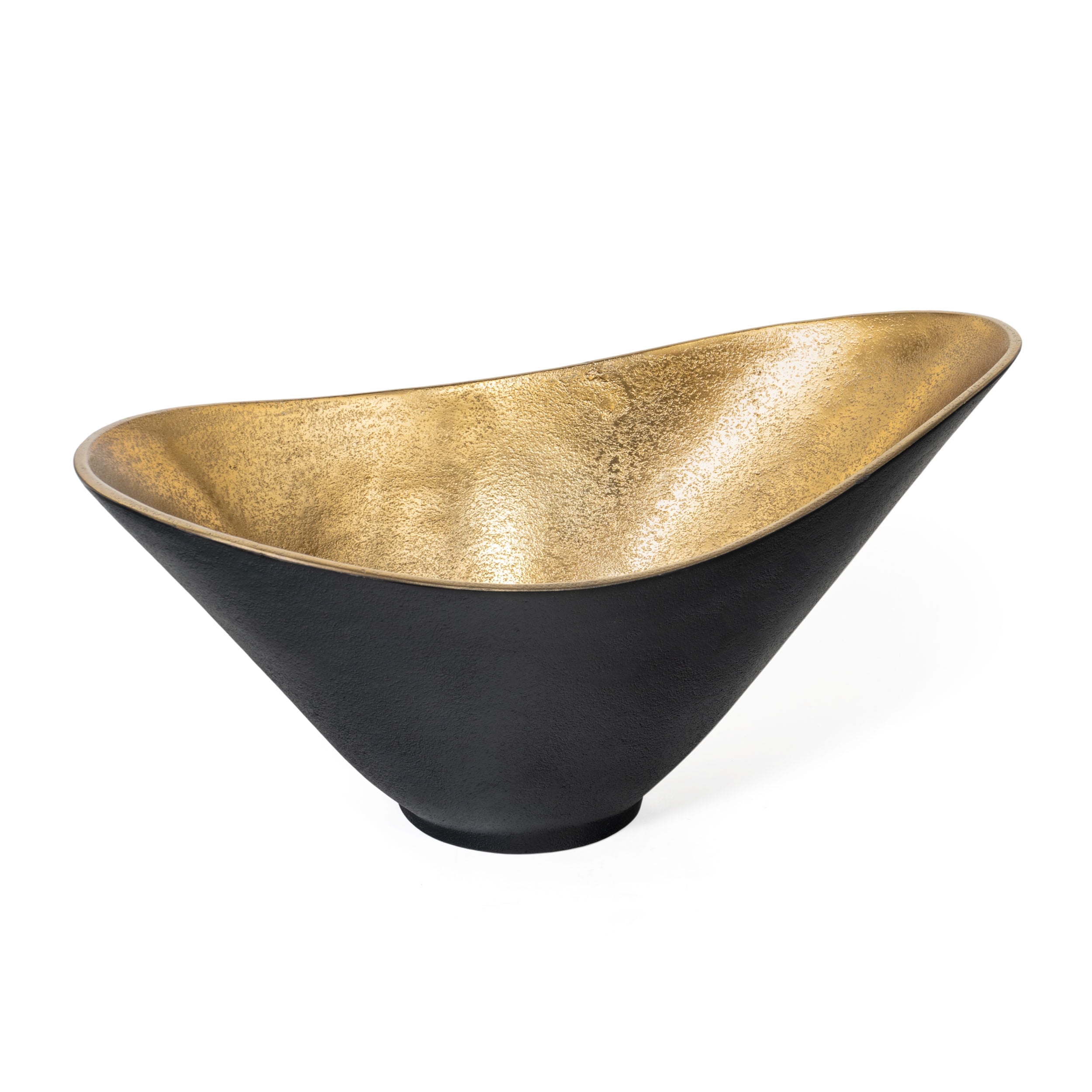 Lazaro Gold and Black Decorative Metal Bowl, Large - Walmart.com