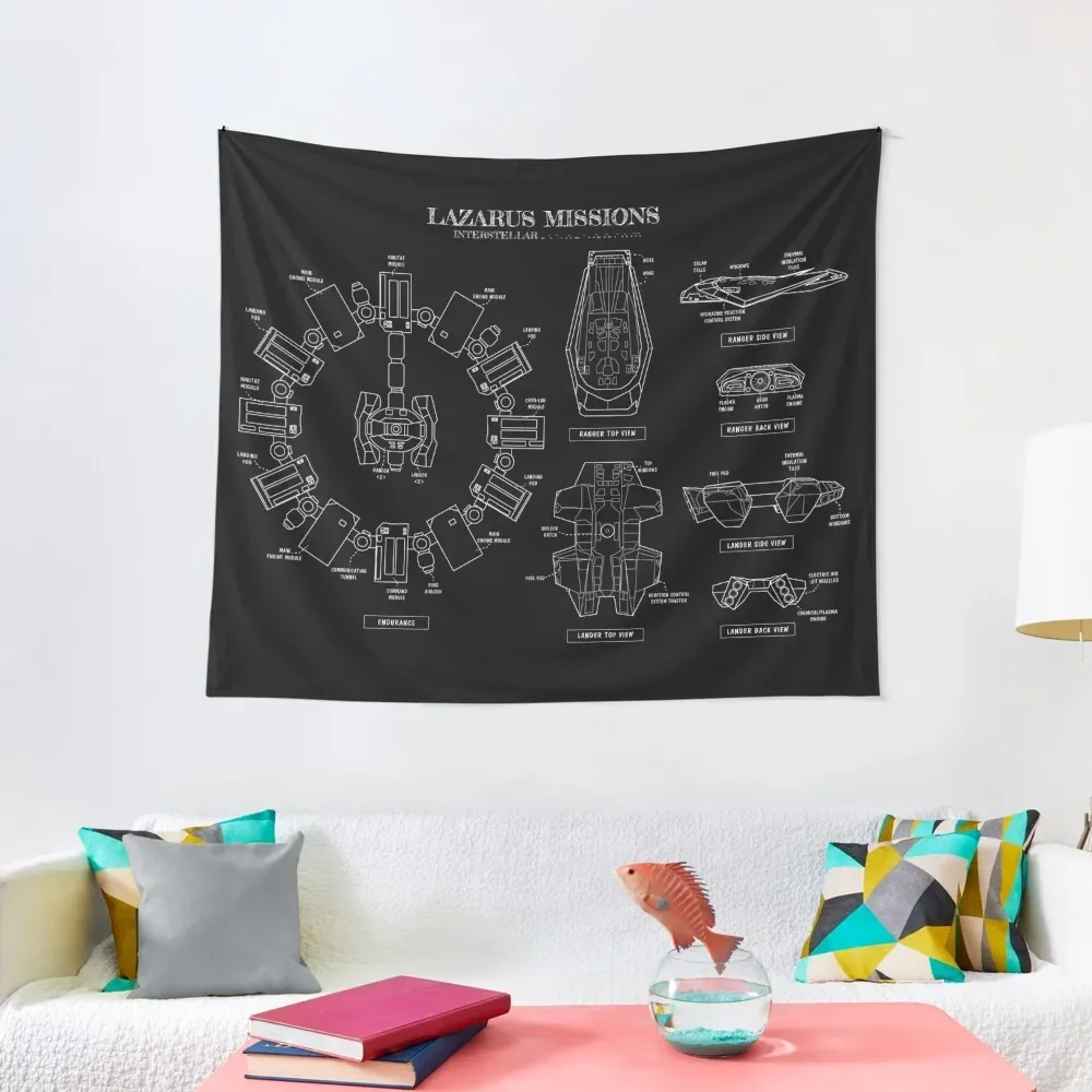 Lazarus Mission Blueprint (Interstellar Movie) White Stencil-No ...