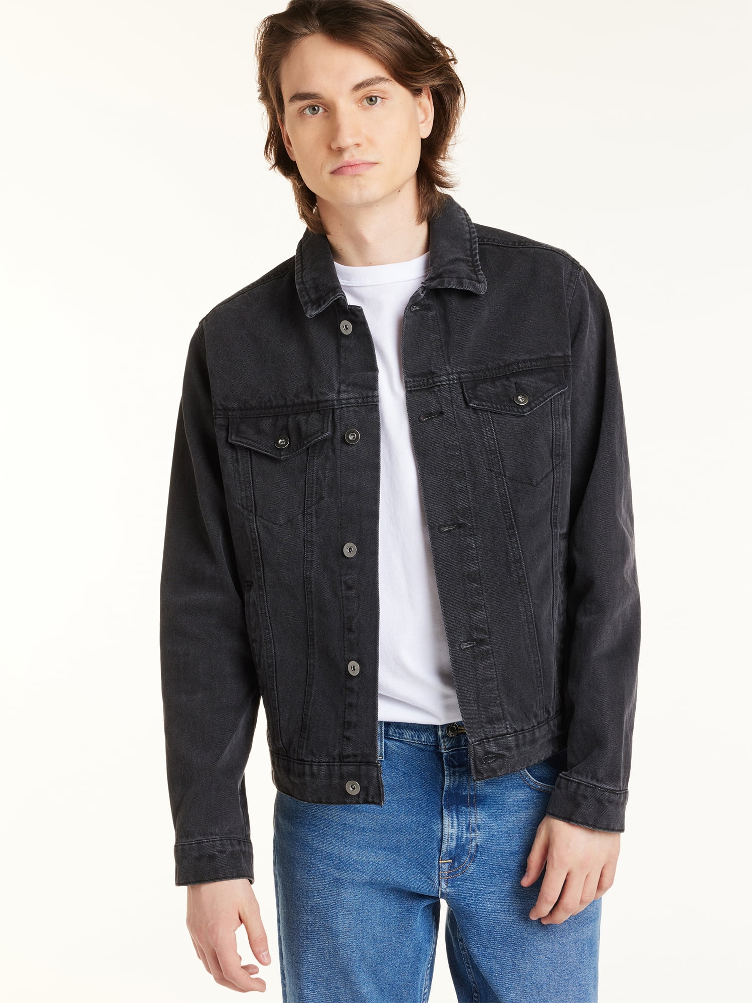 Lazer Men's Cotton Denim Trucker Jacket, Sizes S-2XL - Walmart.com