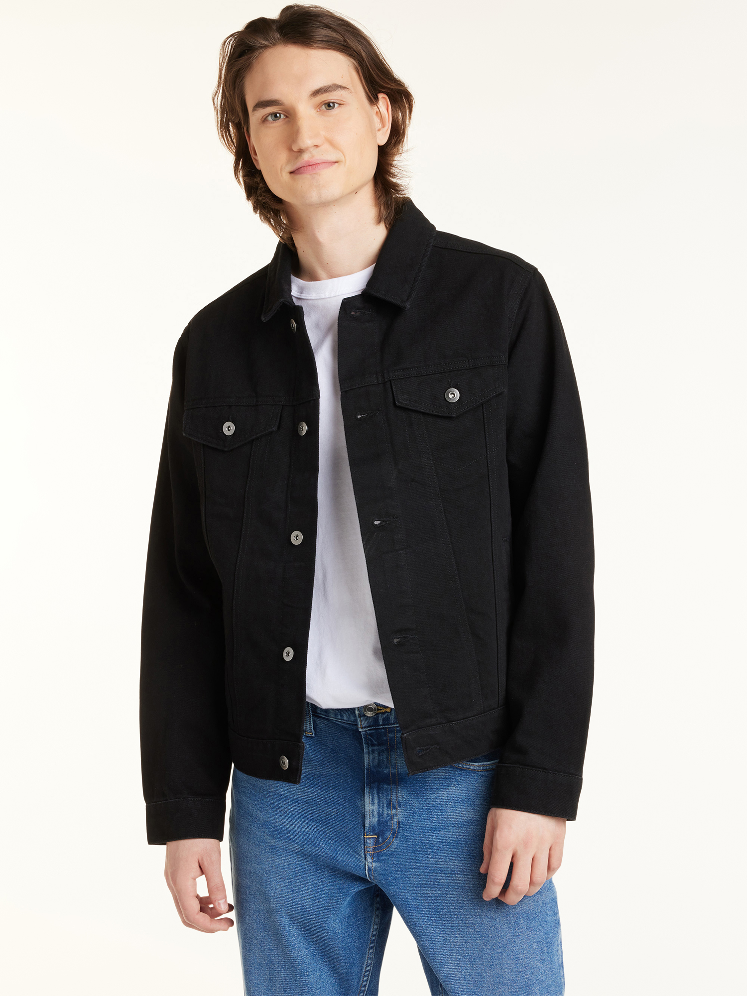 Lazer Men's Cotton Denim Trucker Jacket, Sizes S-2XL - Walmart.com