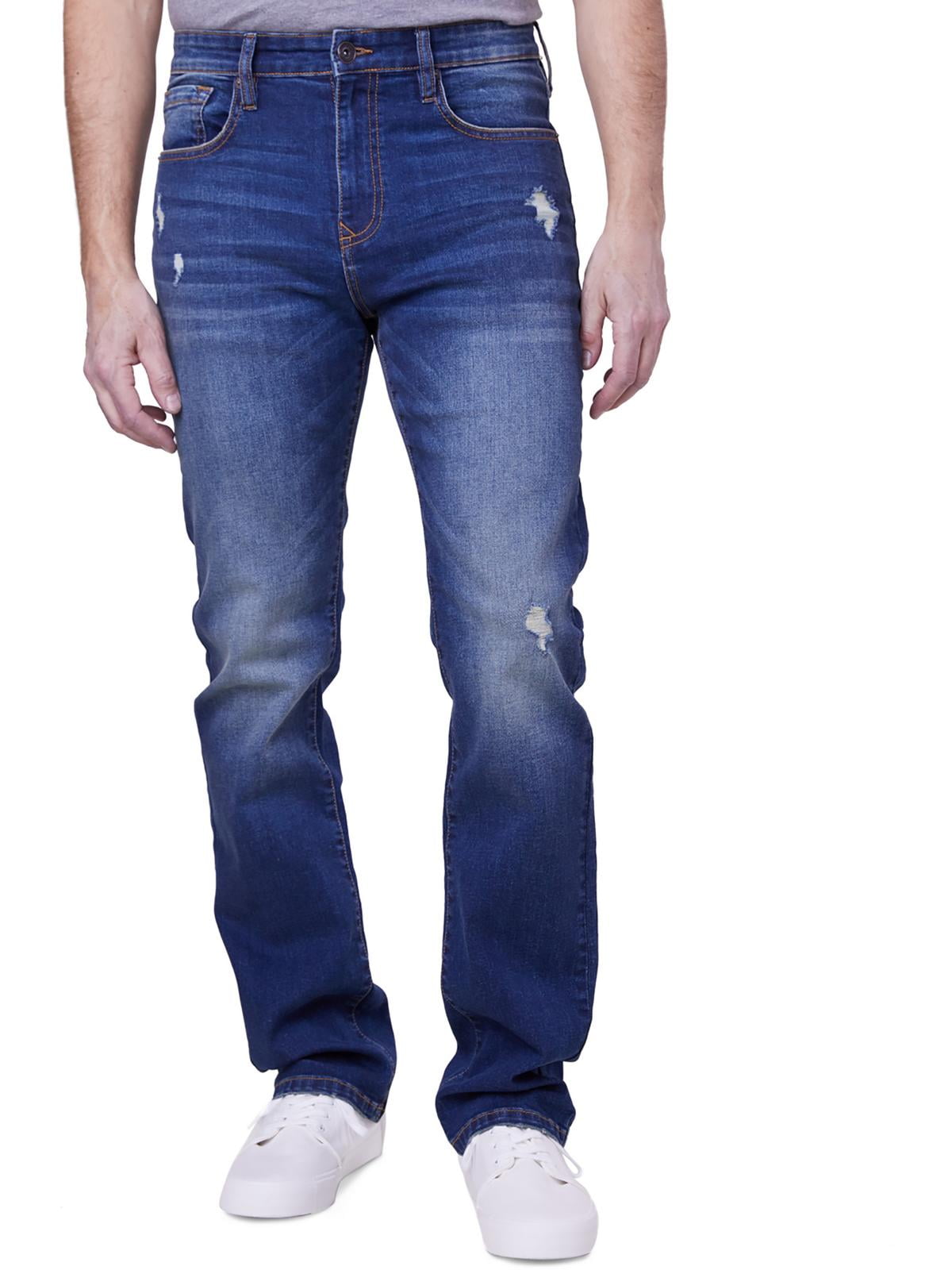 Lazer Mens Distressed Denim Straight Leg Jeans - Walmart.com