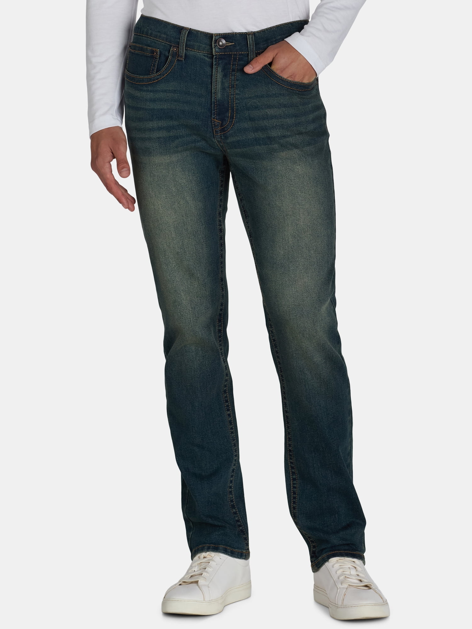 Lazer Pointe Men's Slim Fit Stretch Denim Jeans with Back Pocket ...