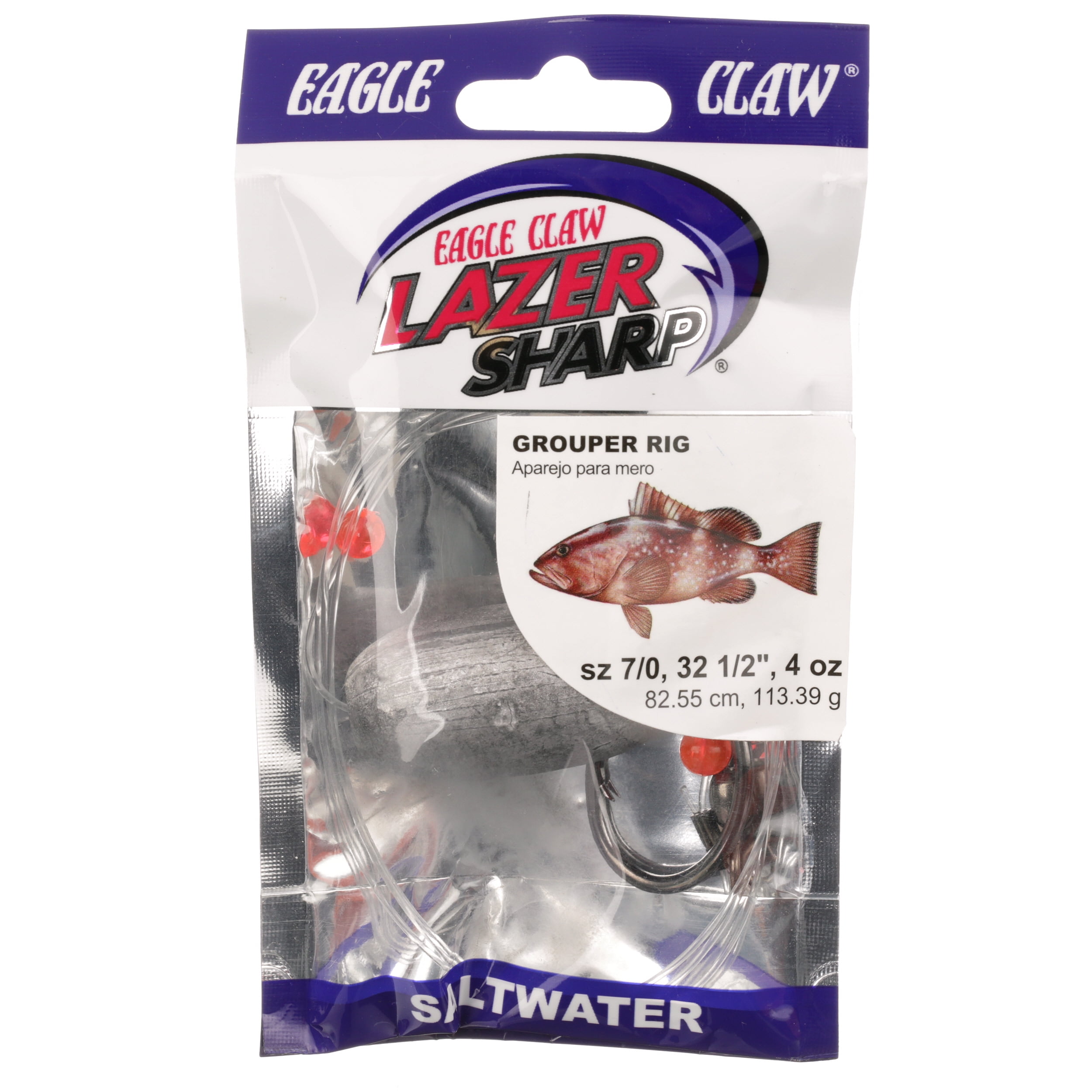 Eagle Claw Lazer Sharp Grouper Rig 4 oz Weight Saltwater Fishing Tackle ...