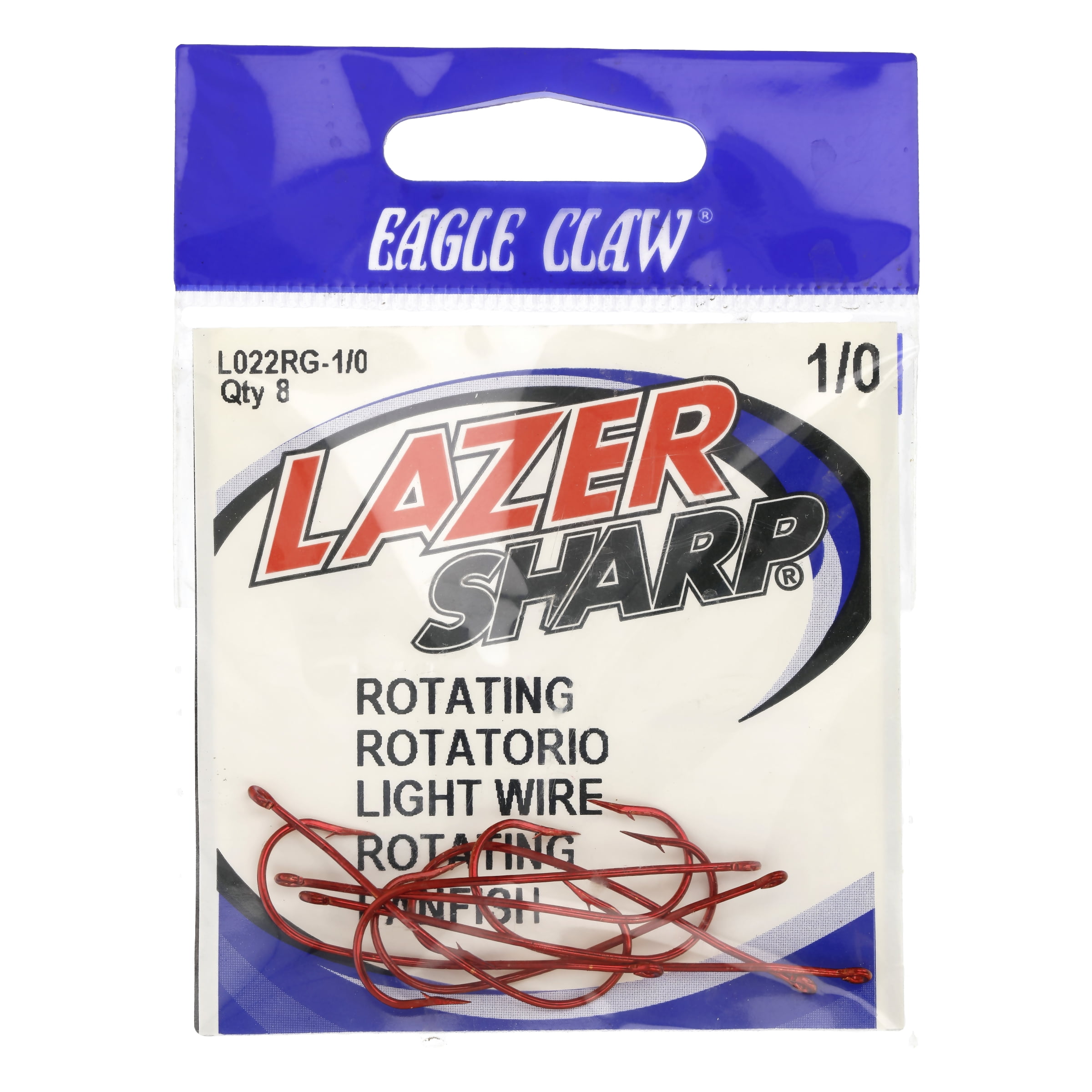 Eagle Claw Lazer Sharp Aberdeen Hook Red Size 1/0 Durable Fishing Hook ...