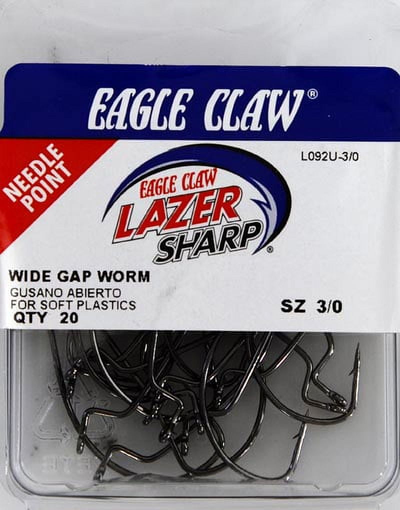 Eagle Claw Lazer Sharp L092UH-3/0 Worm Extra Wide Gap Hook - Walmart.com