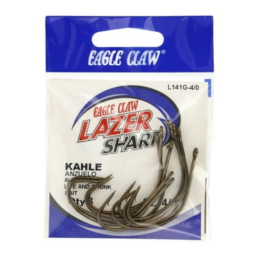 Eagle Claw Lazer Sharp Kahle Offset Hook Bronze Size 4/0 40 Pack ...