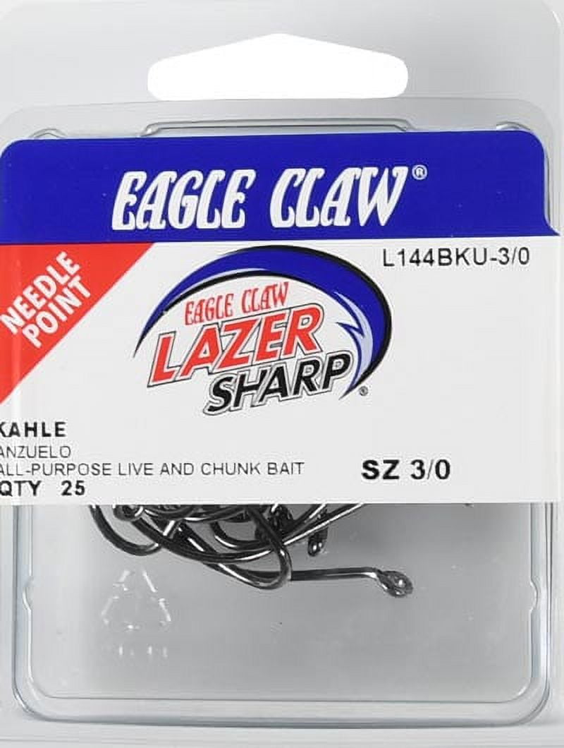 Lazer Sharp L144BKUH-3/0 Kahle Offset Hook, Platinum Black Finish, Size ...