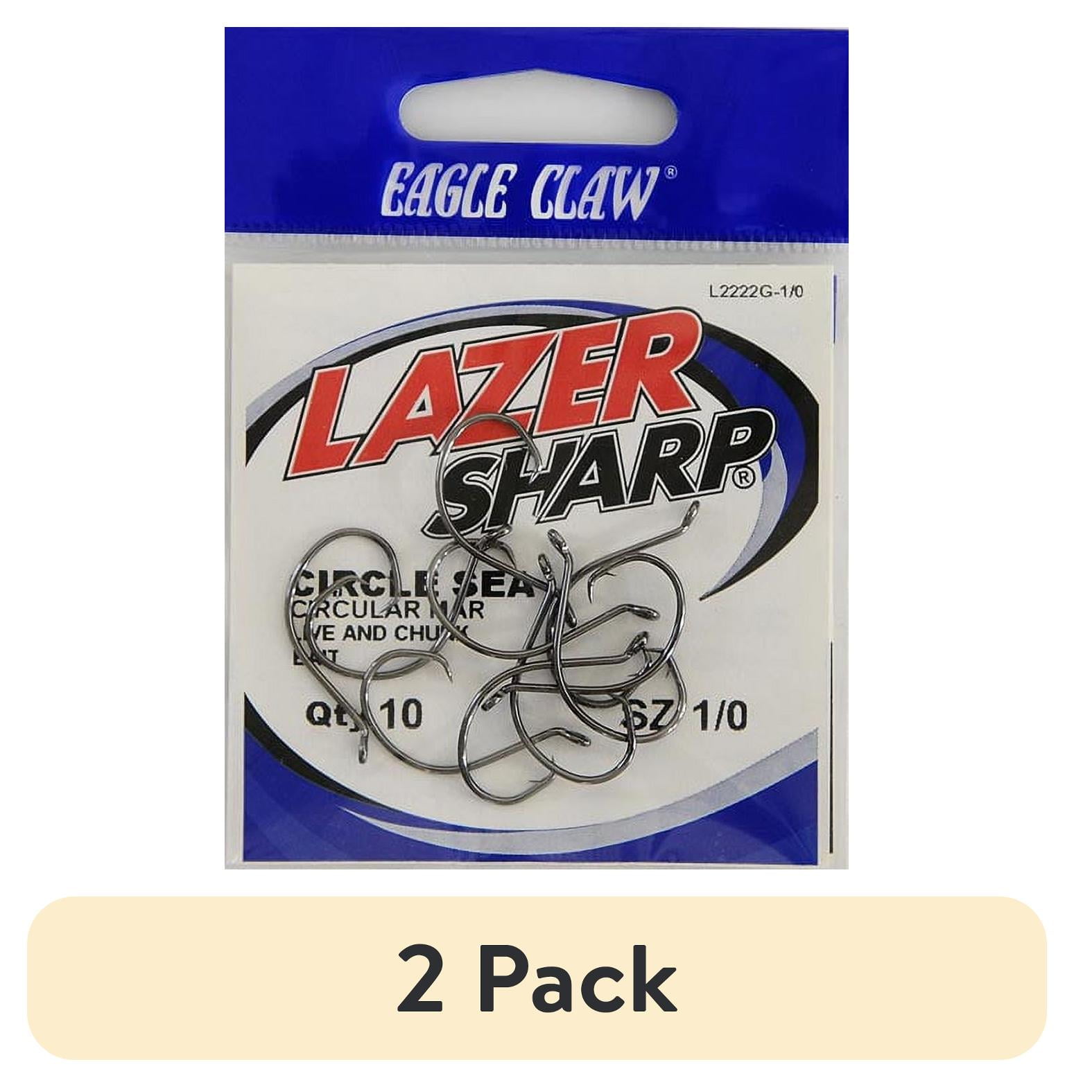 (2 pack) Lazer Sharp L2222GH-1/0 Circle up Eye Non-Offset Hook, Black ...