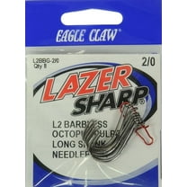Eagle Claw Lazer Sharp Barbless Octopus Hook - Size 2/0 - Walmart.com