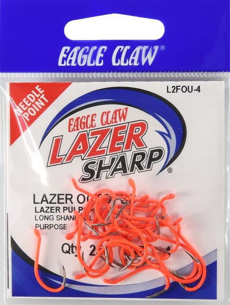 Lazer Sharp L2FOUH-4 Octopus Hook, Fluorescent Orange, Size 4, 25 Pack ...