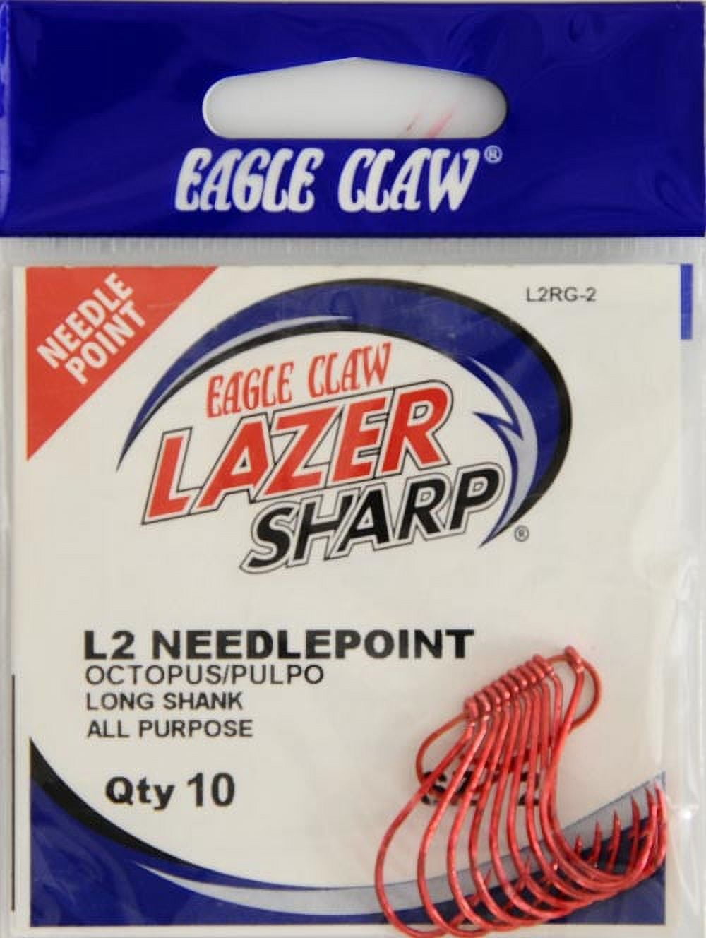 Eagle Claw Lazer Sharp Hook - Size 2 - Fishing Tackle - Walmart.com