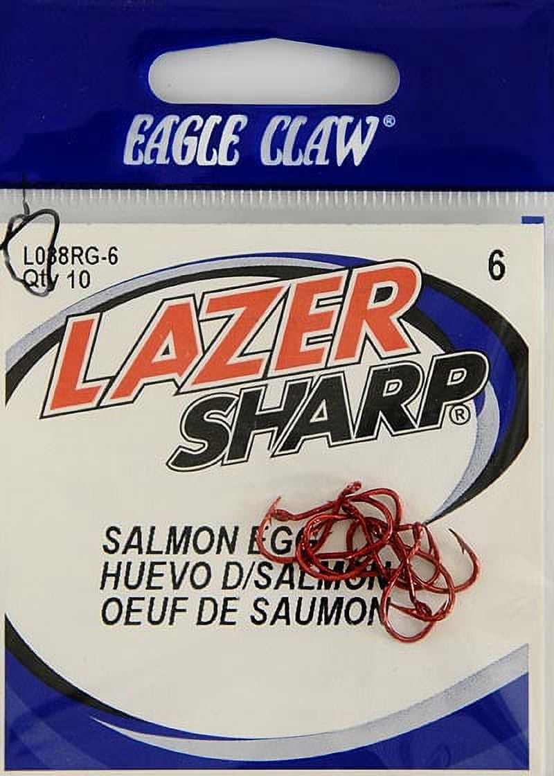 Lazer Sharp Salmon Egg Up Eye 1-Slice Hook, Red - Walmart.com