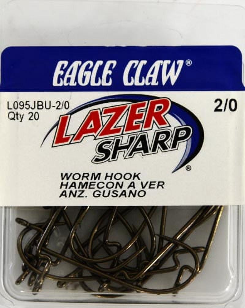 Eagle Claw Lazer Sharp Z-Bend Worm Hooks - Size 2/0 - Walmart.com