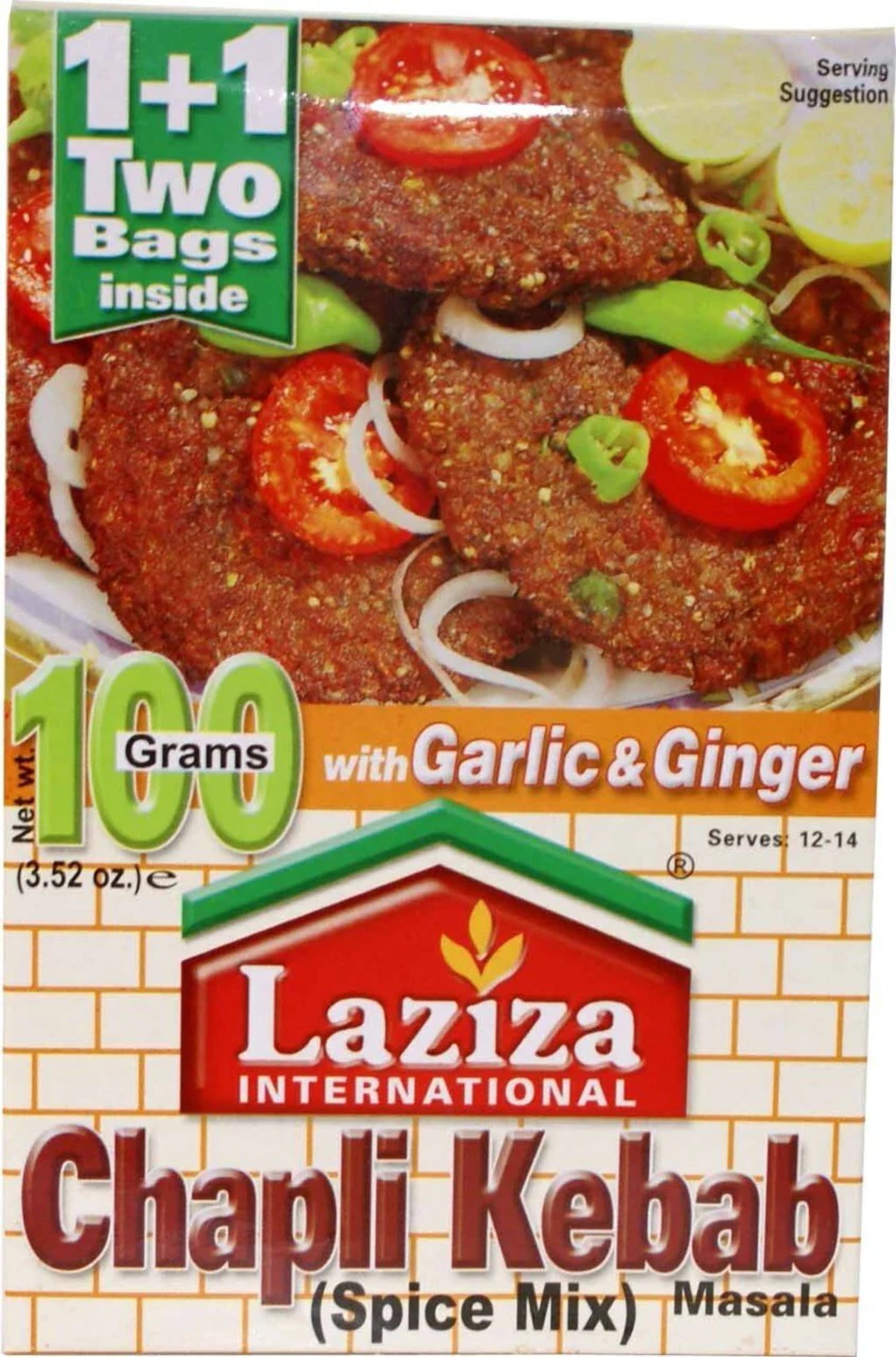 Laziza Chapli Kebab Masala with Garlic & Ginger 100g (Pack of 3 ...