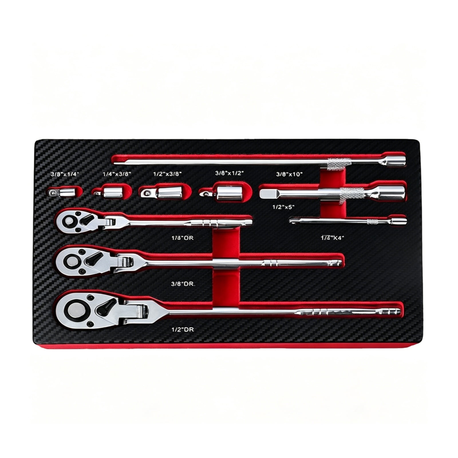 Lazsy 10 Pieces Folding Ratchet Socket Wrench 72-Tooth Socket Wrench ...