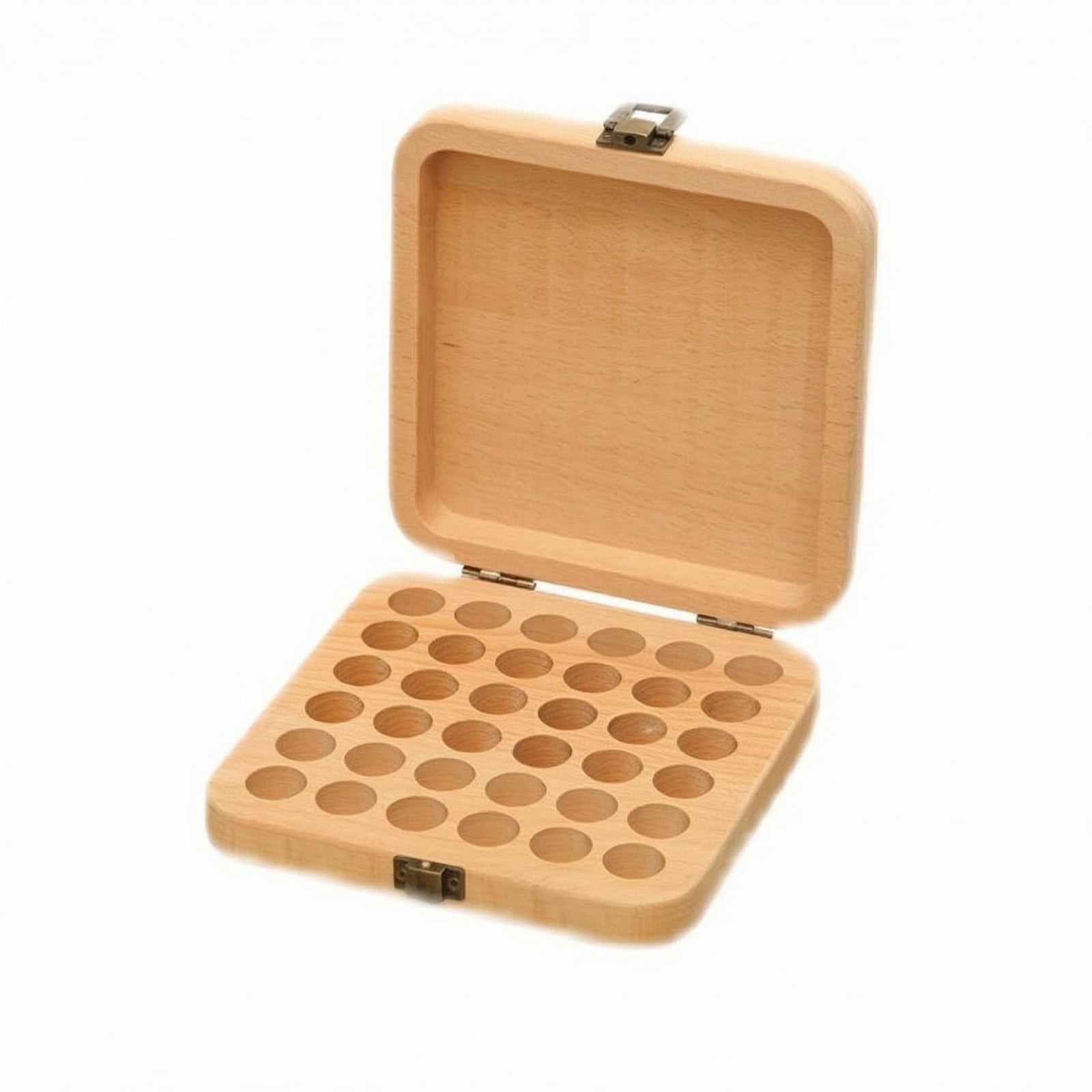 Lazsy 36 hole Essential Oil Box Hinged Lid Storage Box Latch Closure ...