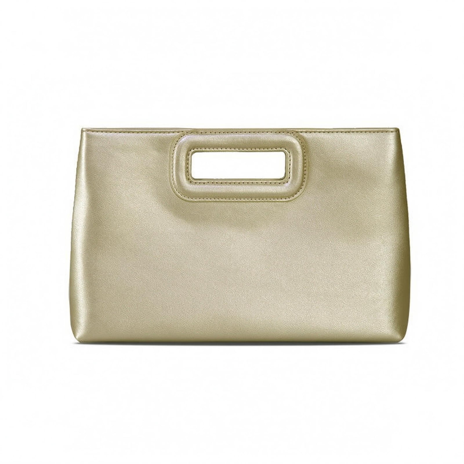 Lazsy Cutout-Handle Bag Triple-Carry Carry PU Handbag Faux Leather ...
