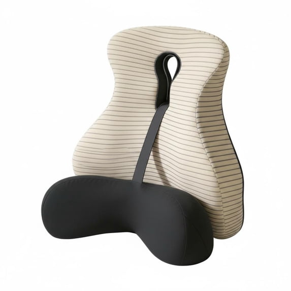 Lazsy Ergonomic Back Support Cushion Contoured Memory Foam Chair Back ...