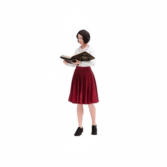 Lazsy Female Librarian Figurine Finely Detailed Woman Reading Book ...