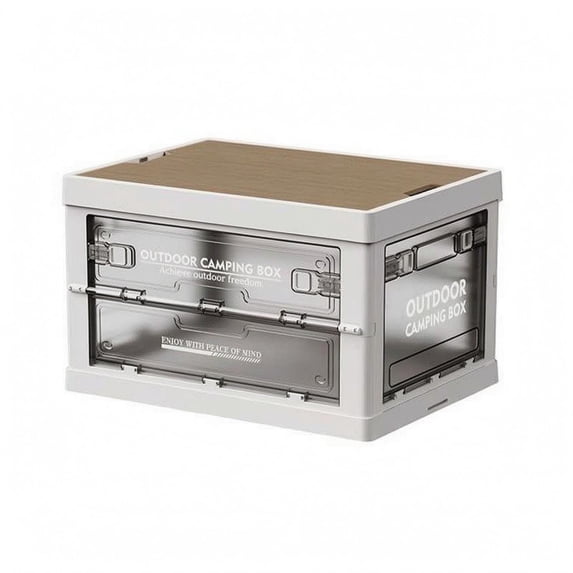 Lazsy Foldable Storage Box Wood Look Lid Foldable Storage Five ...