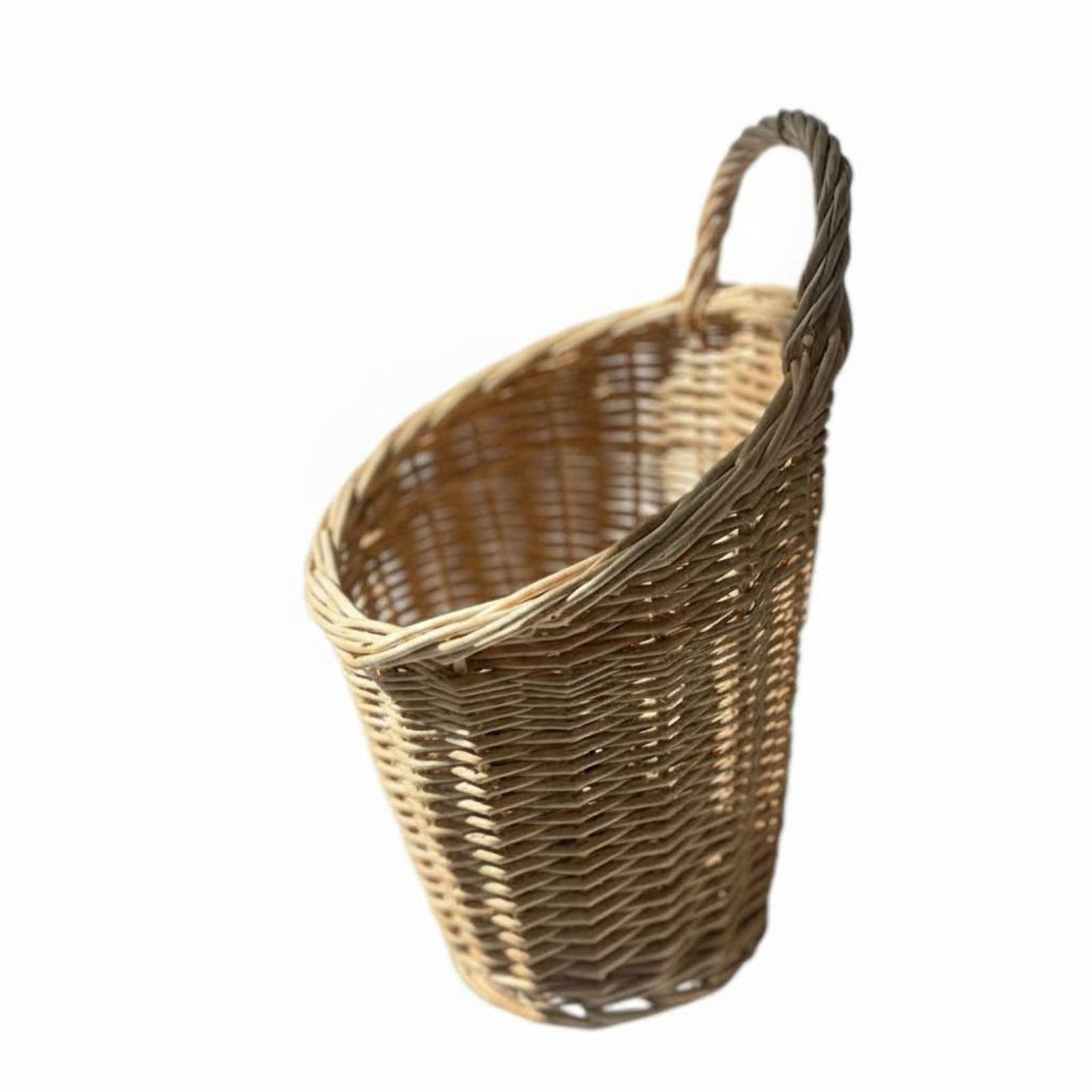 Lazsy Rattan Produce Basket Material Woven Hanging Basket Space Saving ...