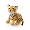 Lazsy Reclining Tiger Stuffed Doll Silk Textile Tiger Stuffed PP Soft ...