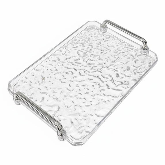 Lazsy Water Wave Tray with Handles Versatile Rectangular Vanity Tray ...