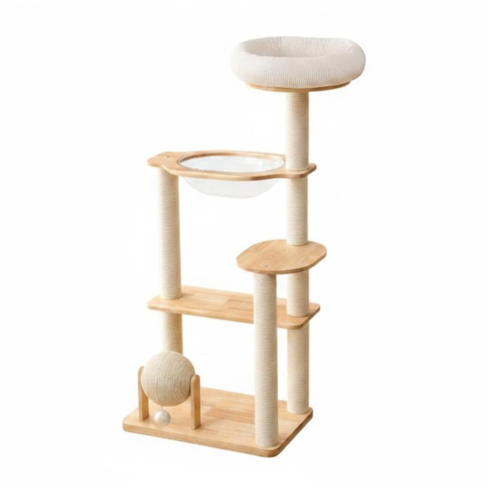 Lazsy Wood Feline Climber Home Wooden Construction Cat Climber Scratch ...