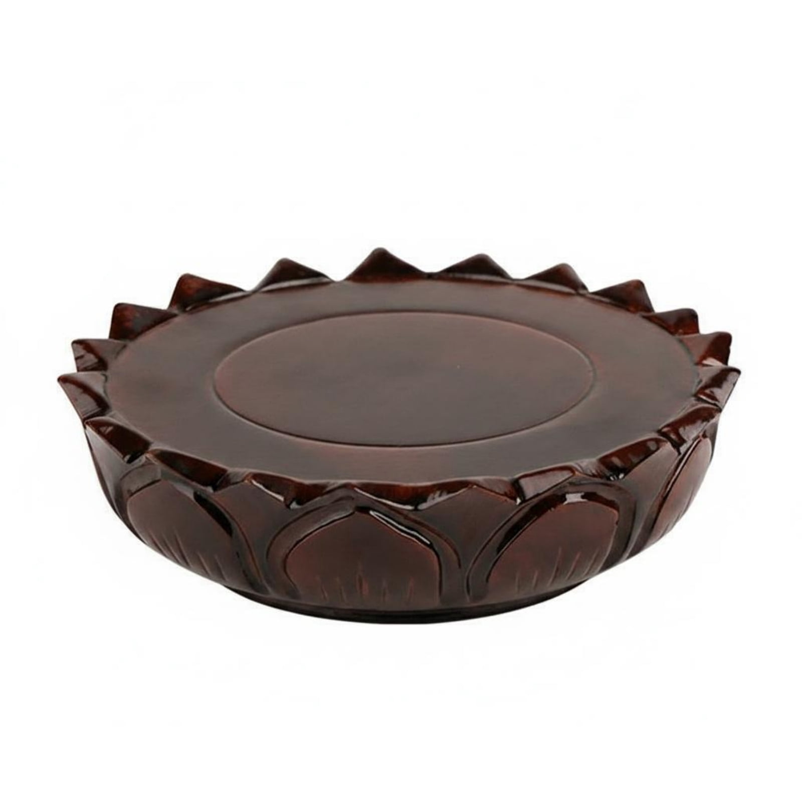 Lazsy Wooden Pedestal Multi-Use Base Stand Grooved Top Flower Pot Base ...