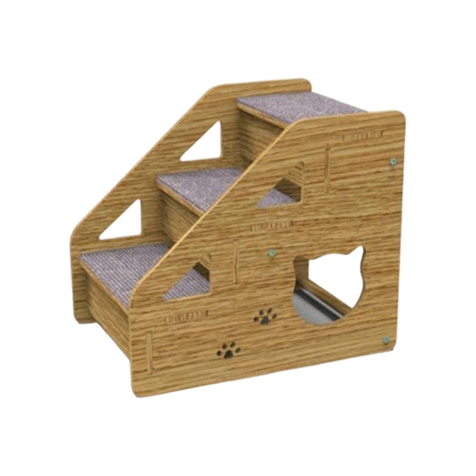 Lazsy Wooden Pet Stairs Easy Assembly Dog Steps for Bed Sturdy Wood ...