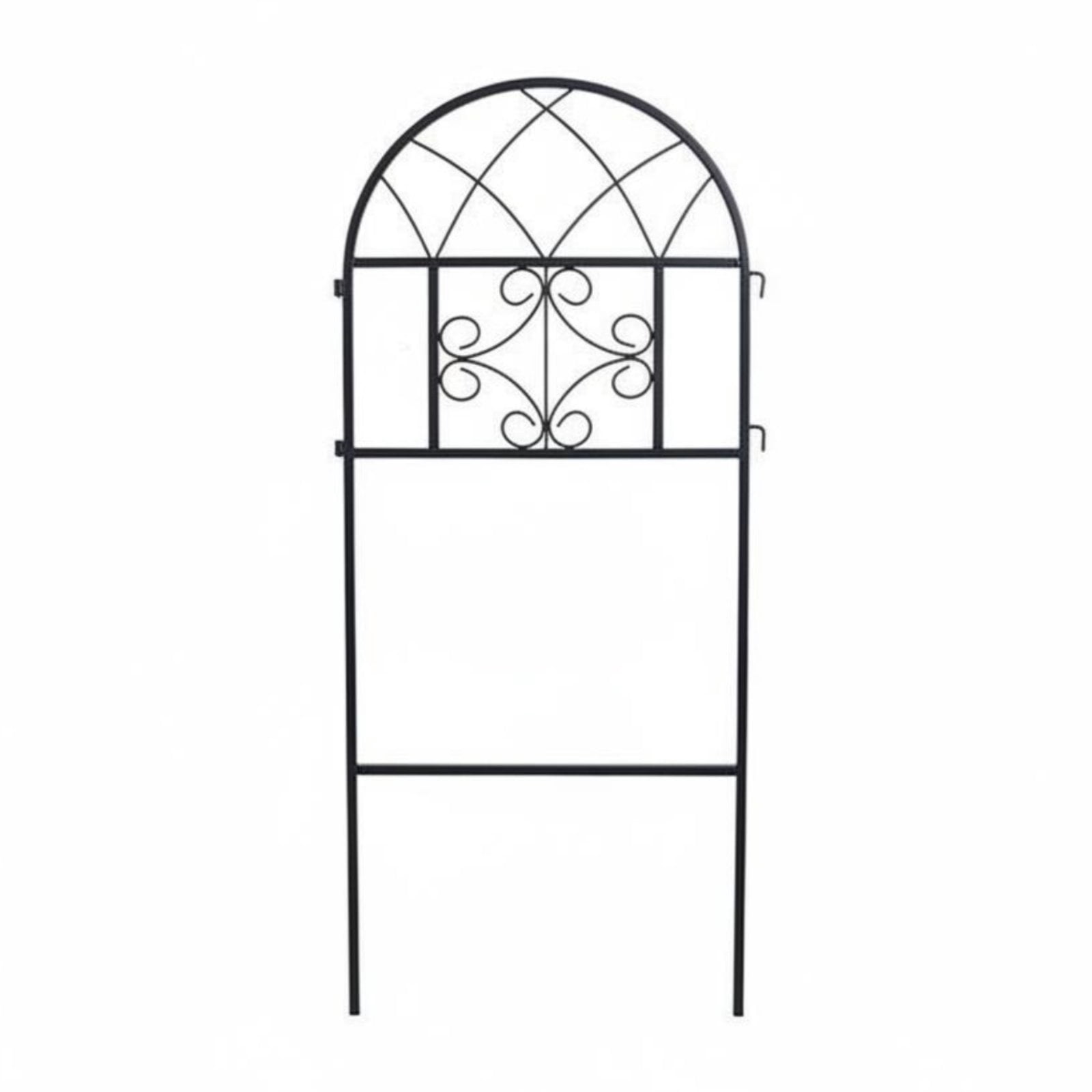 Lazsy Wrought Iron Fence Panel Rust-Resistant Decorative Garden Border ...