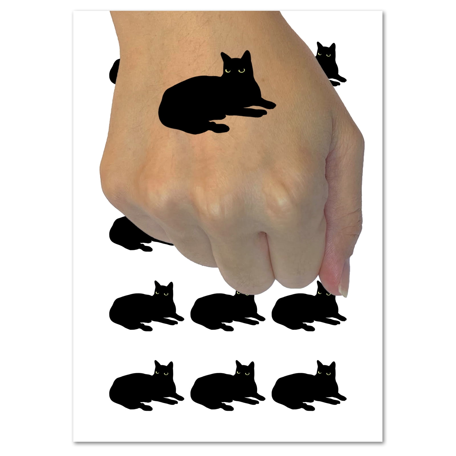 Lazy Cat Water Resistant Temporary Tattoo Set Fake Body Art Collection ...