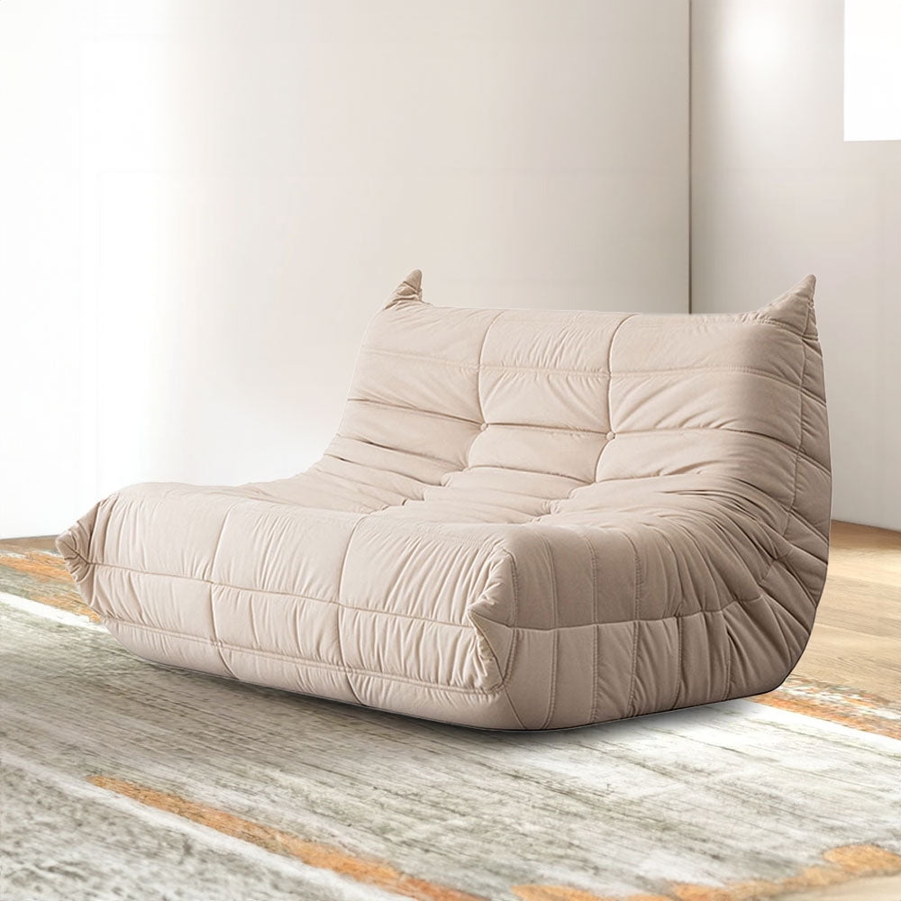 Lazy Chair,Beige, Mid Century Foam Chair, Soft Suede Floor Lounge Chair ...