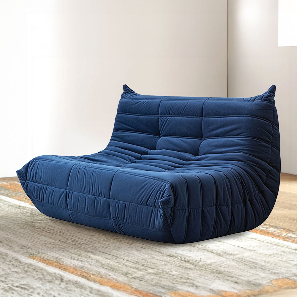 Lazy Chair,Blue, Mid Century Foam Chair, Soft Suede Floor Lounge Chair ...