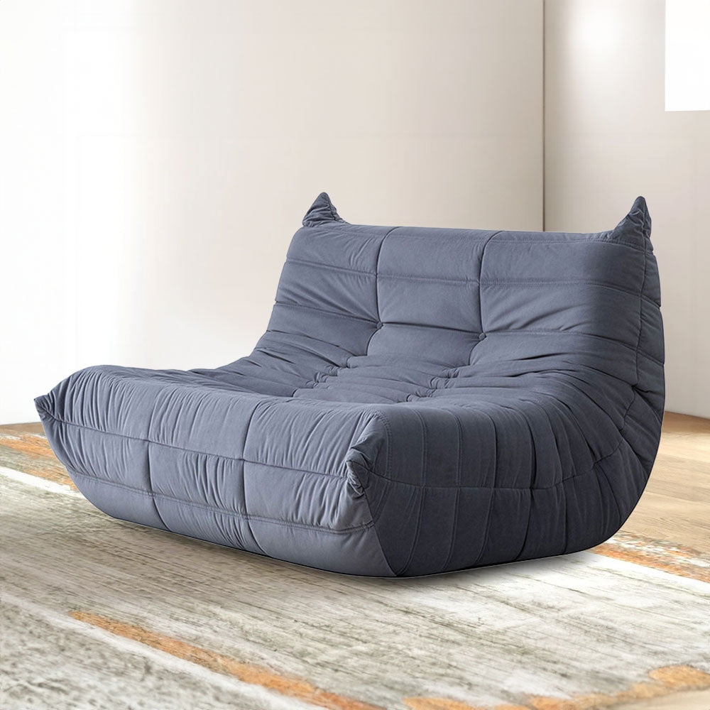 Lazy Chair,Grey, Mid Century Foam Chair, Soft Suede Floor Lounge Chair ...