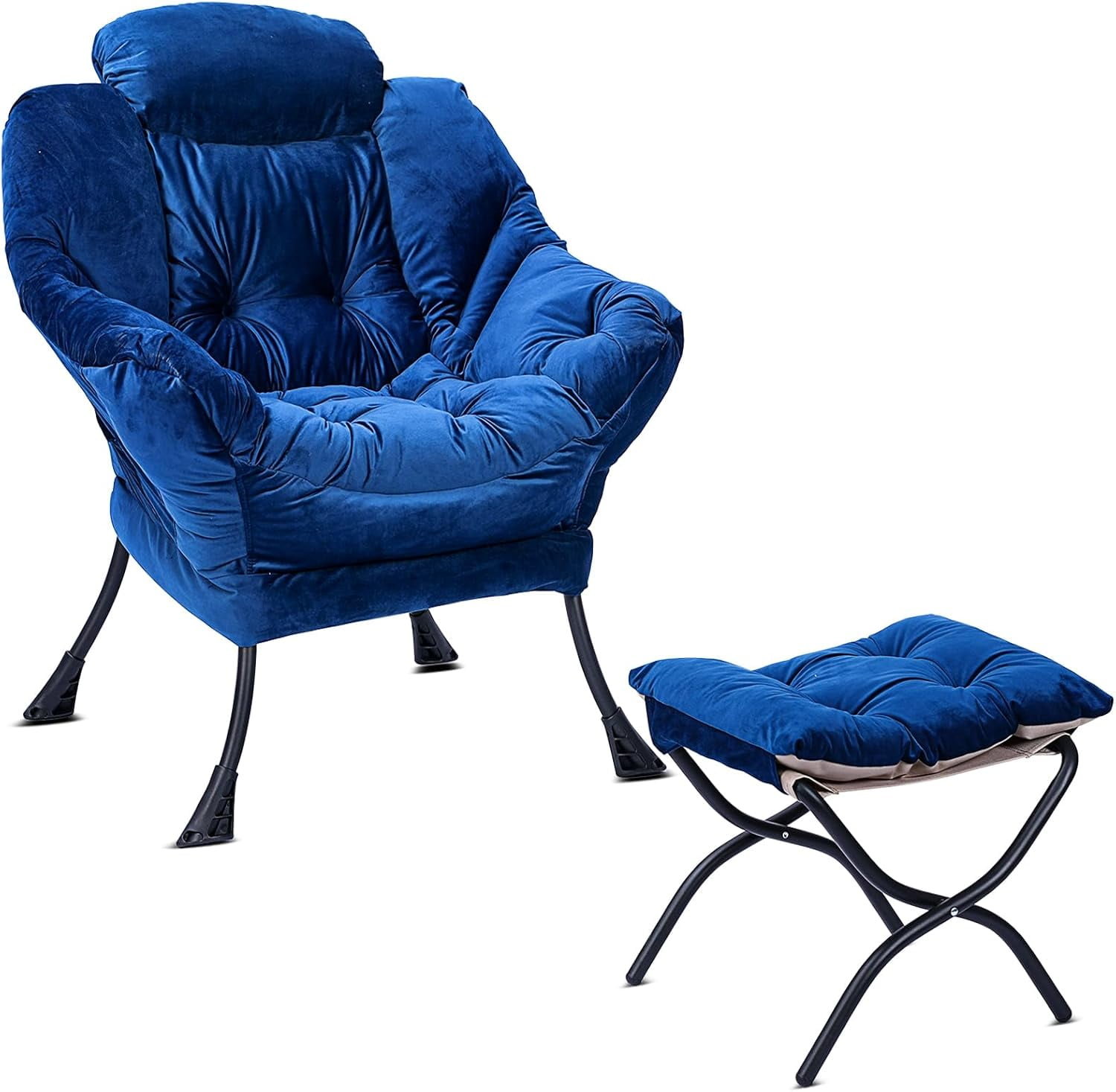 Lazy Chair with Ottoman Accent Contemporary Lounge Cozy Chair Leisure ...