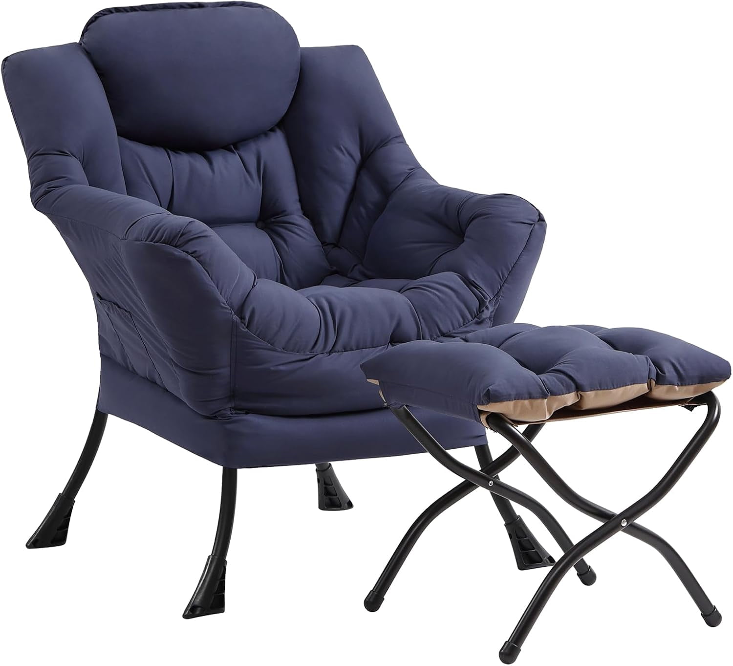 Lazy Chair and Ottoman, Large Accent Lounge Chair with Armrests and a ...