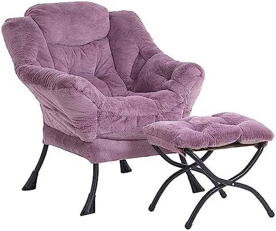 Lazy Chair with Ottoman, Modern Accent Leisure Upholstered Lazy Sofa ...