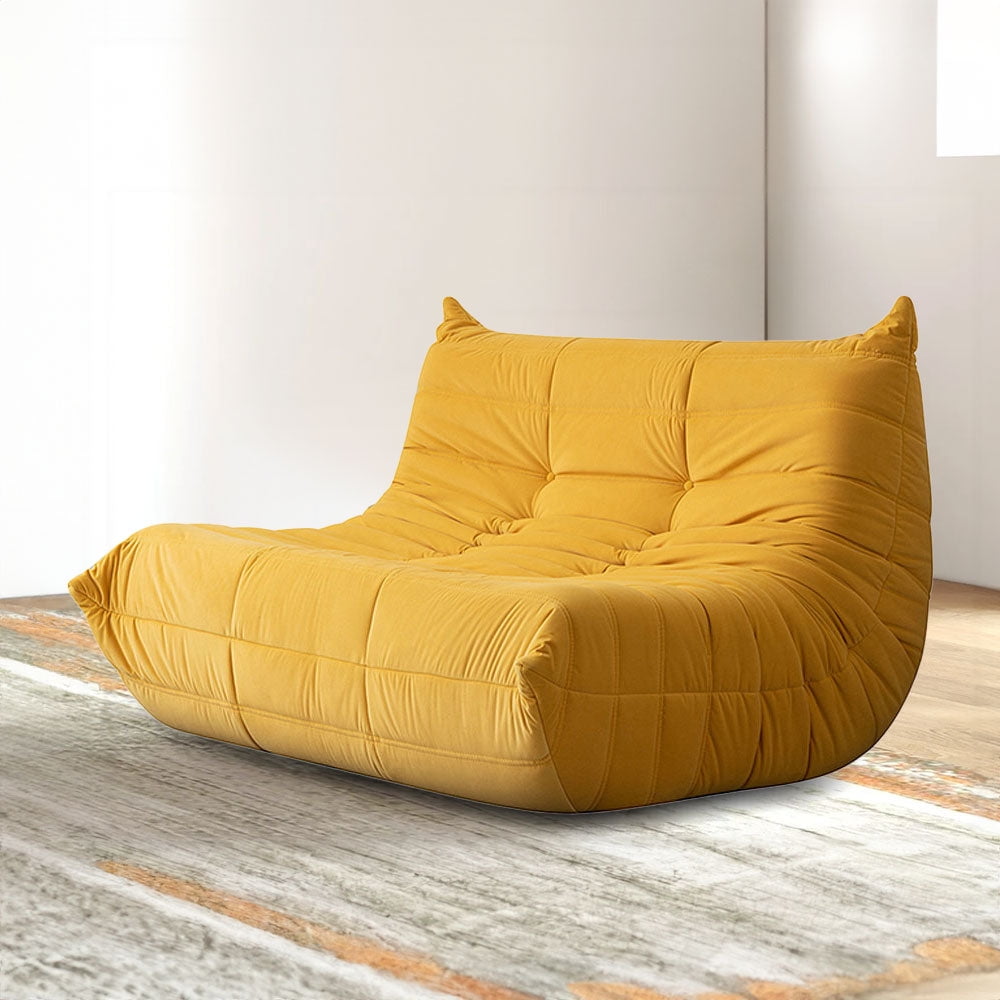 Lazy Chair,Yellow, Mid Century Foam Chair, Soft Suede Floor Lounge ...