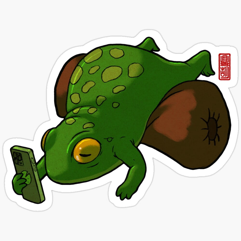 Lazy Chill Frog Mood Stickerphone Decal Water Bottle Stickers, Vinyl ...