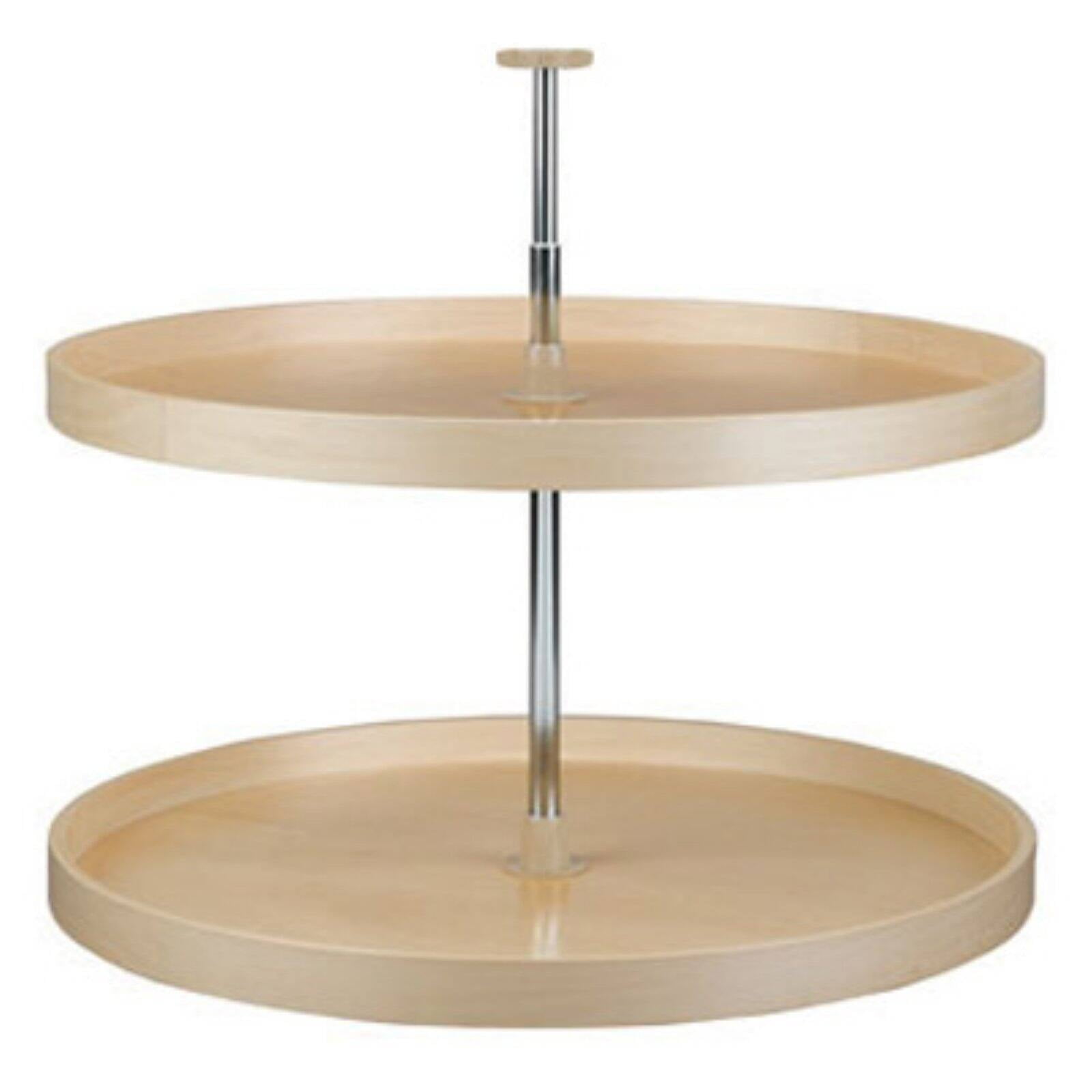 Lazy Daisy Banded Wood Full Circle 2 Tray Lazy Susan Set with Hardware ...