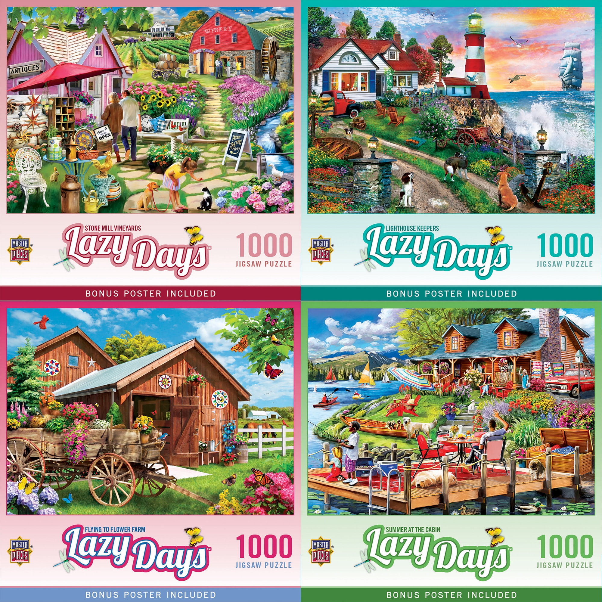 Lazy Days - Assortment 1000 Piece Interlocking Jigsaw Puzzle for Adults ...