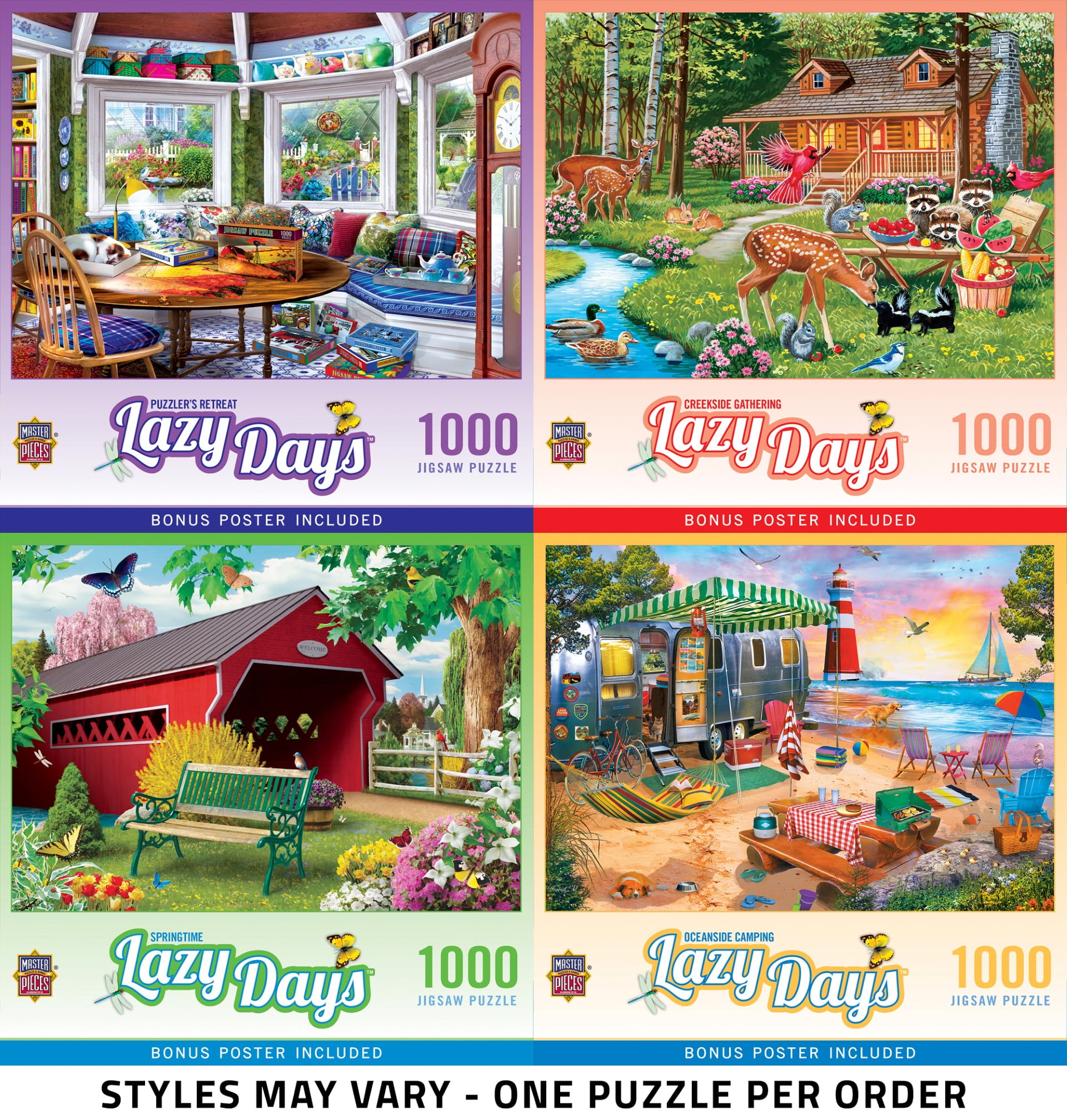 Lazy Days 1000 Piece Jigsaw Puzzle - Countryside Scene - Walmart.com