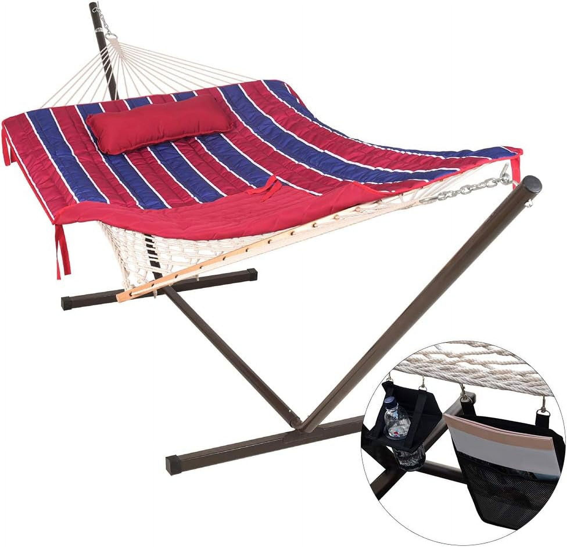 Lazy Daze Hammocks 12 Feet Steel Hammock Stand with Cotton Rope Hammock ...