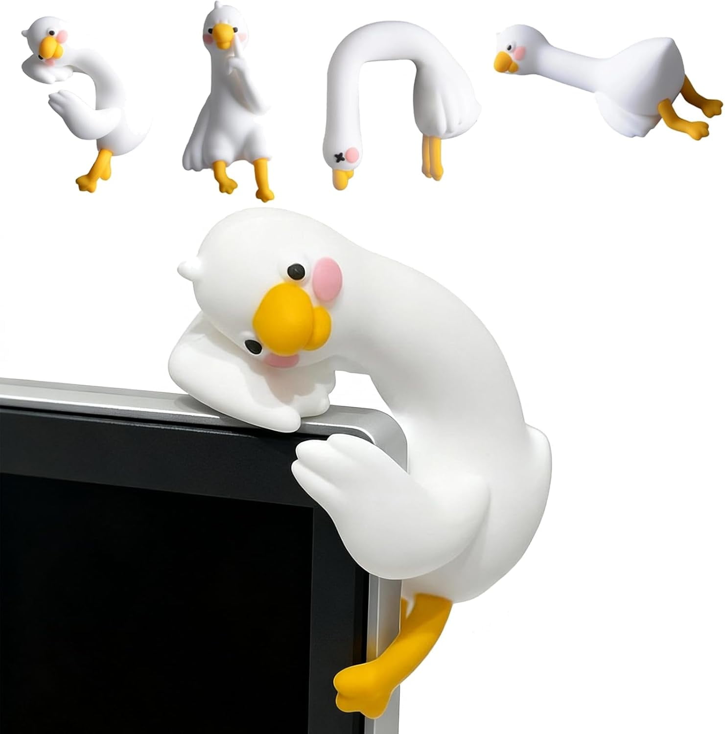 Lazy Duck Computer Decoration, 4PCS So Tired Lazy Duck Mini Desk Decor ...