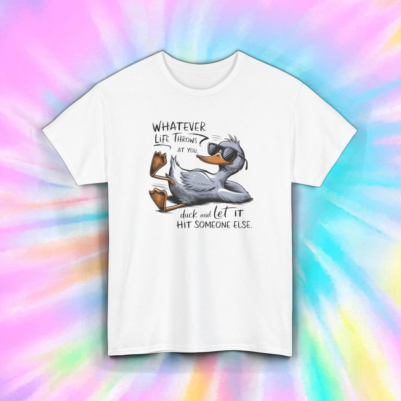 Lazy Duck Mode Funny Bird Meme Silly Life Humor Graphic Unisex T-Shirt ...