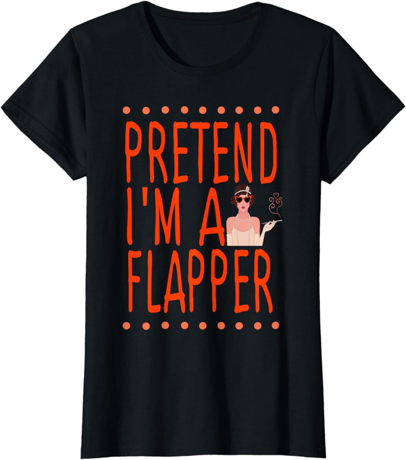 Lazy Easy Funny Halloween Costume Pretend I'm A Flapper T-Shirt ...